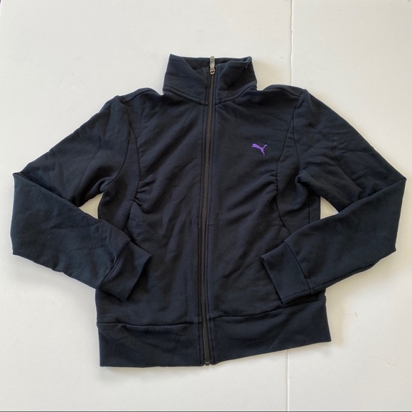 Puma | Jackets & Coats | Puma Track Jacket Full Zip Up Black Us Womens ...
